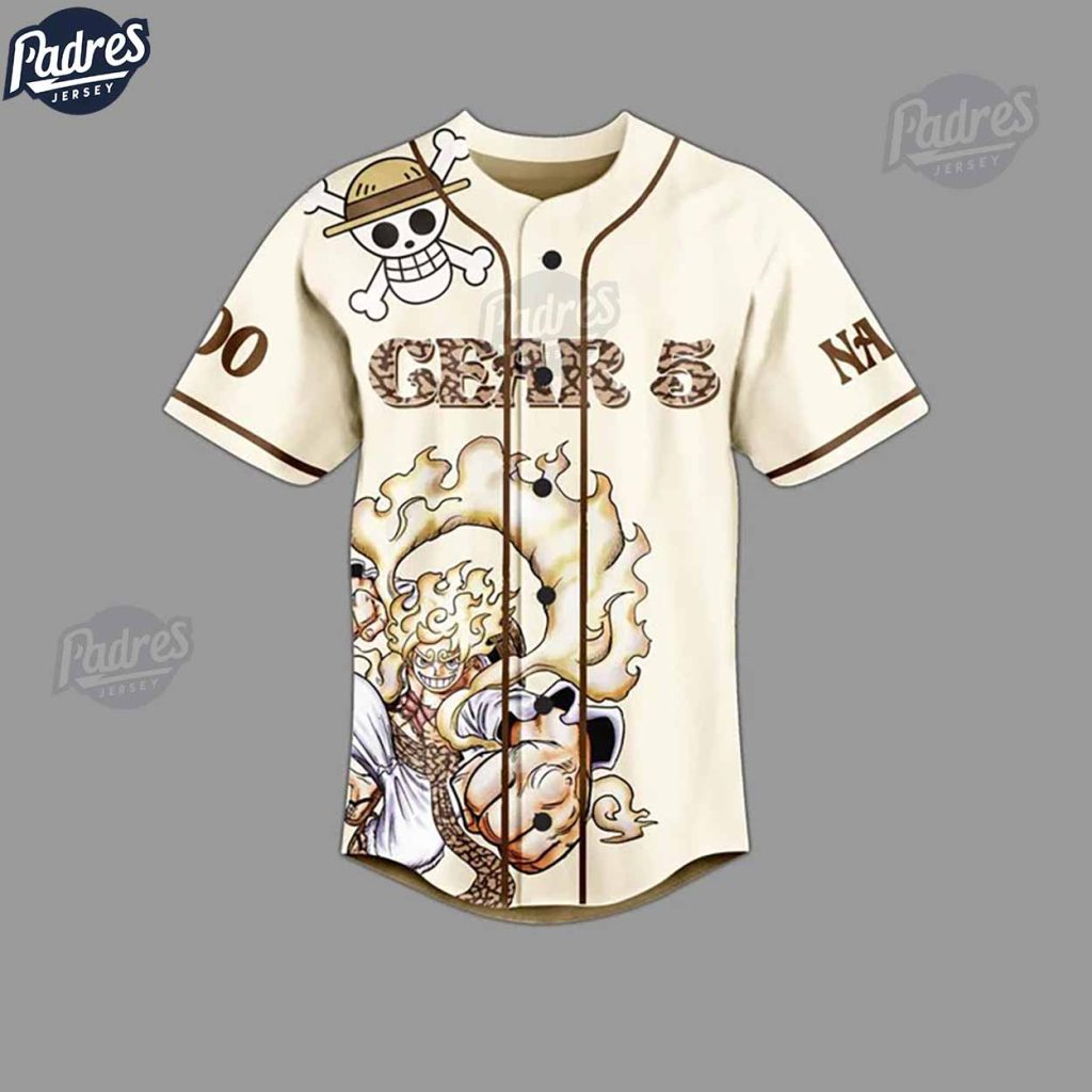 Custom One Piece Luffy Gear 5 Baseball Jersey - Padres Jersey Oasis ...