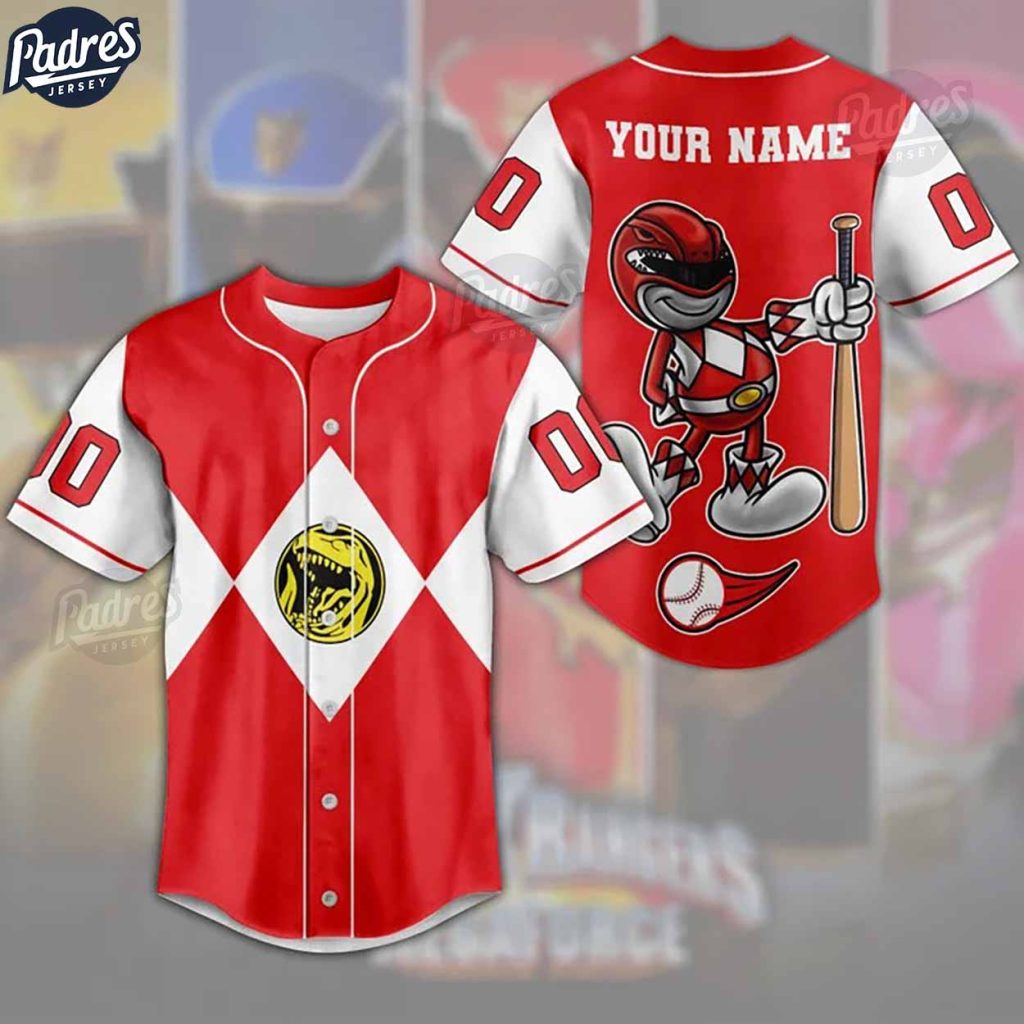 Custom Power Rangers Red Ranger Baseball Jersey - Padres Jersey Oasis ...