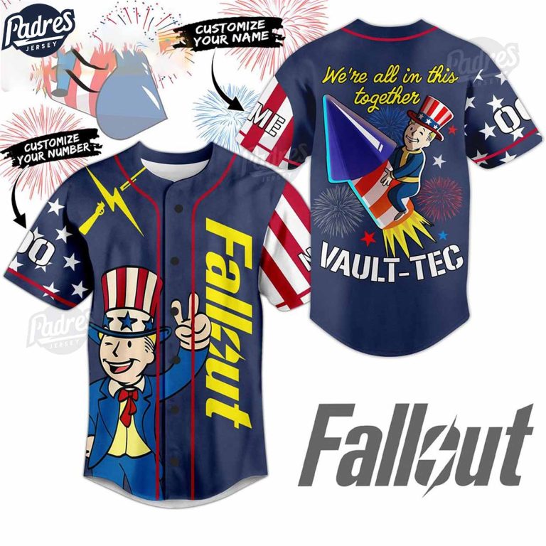 Fallout We're All In This Together Vault Tec Custom Baseball Jersey ...
