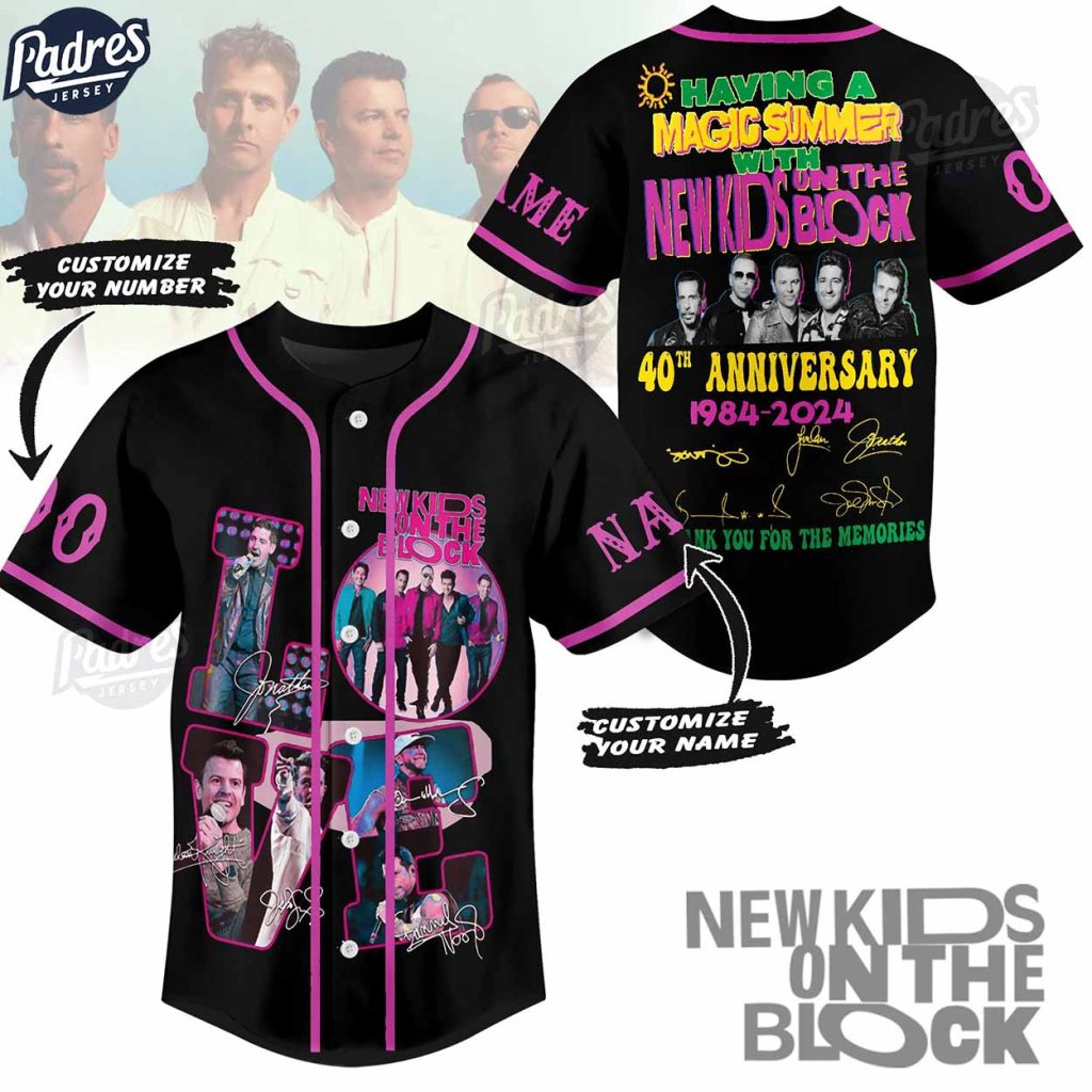 Having A Magic Summer With New Kids On The Block Custom Baseball Jersey - Padres Jersey Oasis ...