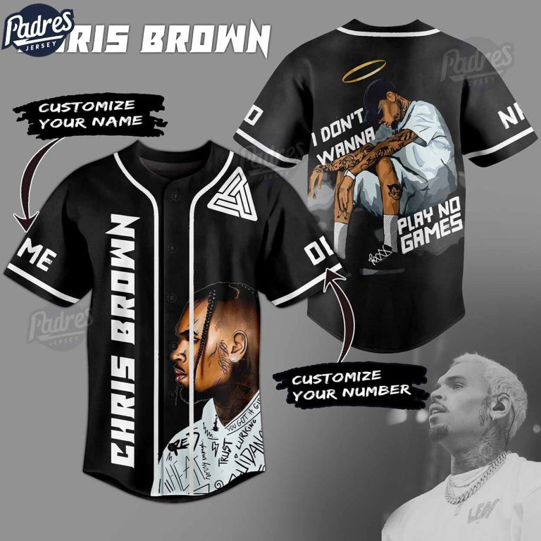 Custom Chris Brown Forever Baseball Jersey - Padres Jersey Oasis ...