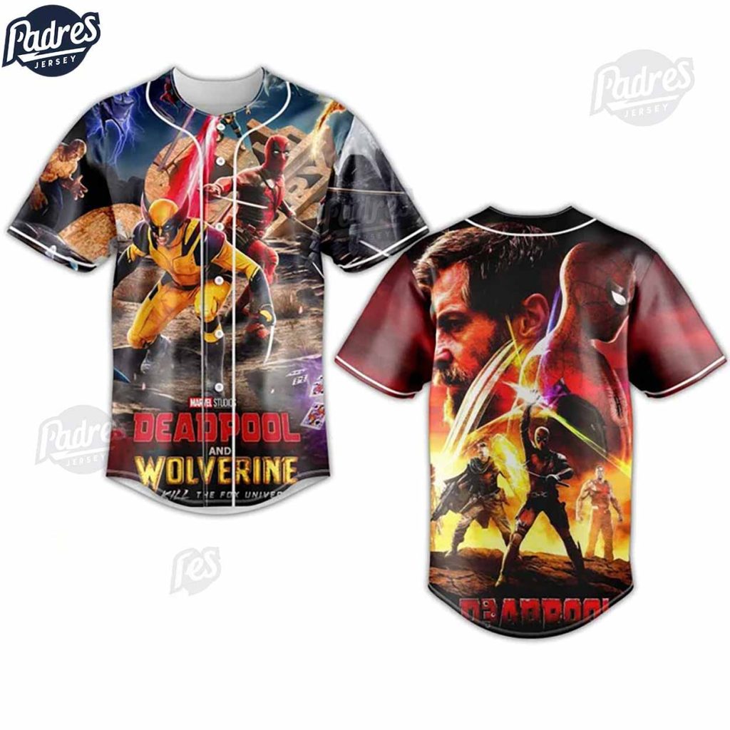Marvel Studios Deadpool And Wolverine Custom Baseball Jersey Style ...