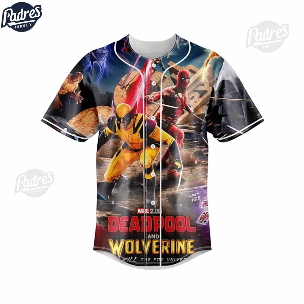 Marvel Studios Deadpool And Wolverine Custom Baseball Jersey Style ...
