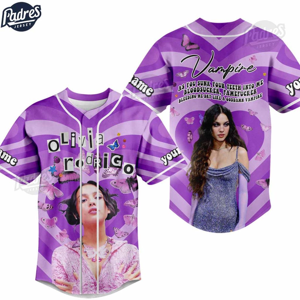 Olivia Rodrigo Vampire Custom Baseball Jersey Gifts - Padres Jersey ...
