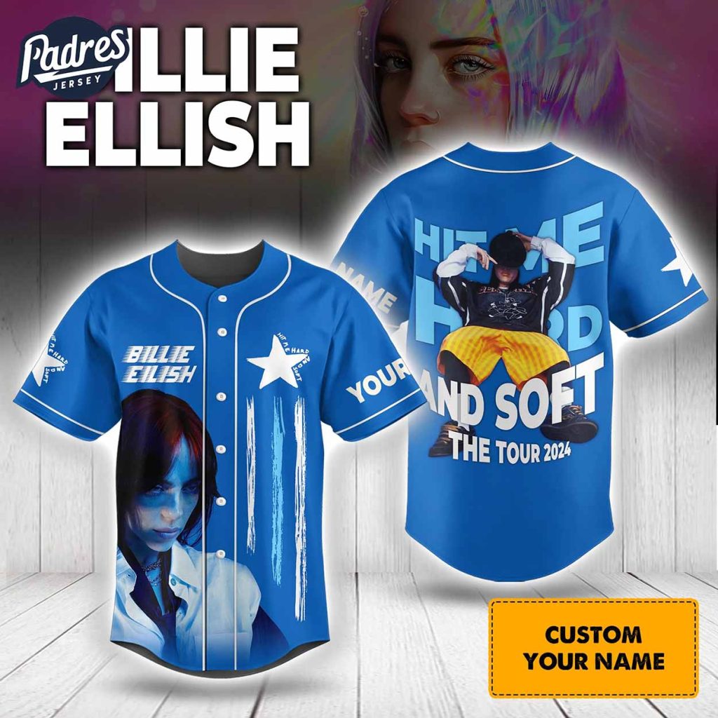 Custom Hit Me Hard And Soft Tour Design Billie Eilish Baseball Jersey ...