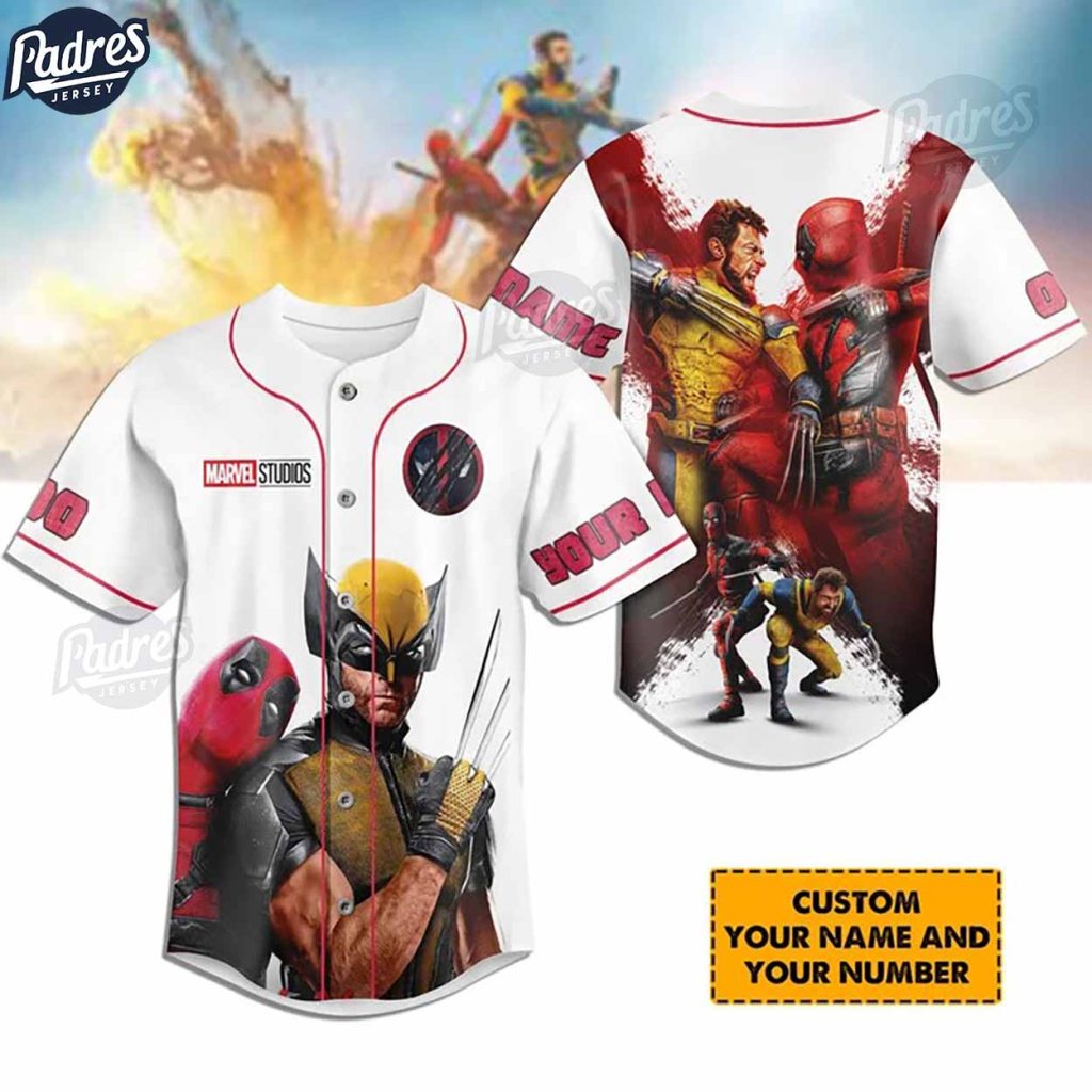 Marvel Studios Deadpool & Wolverine White Baseball Jersey - Padres ...