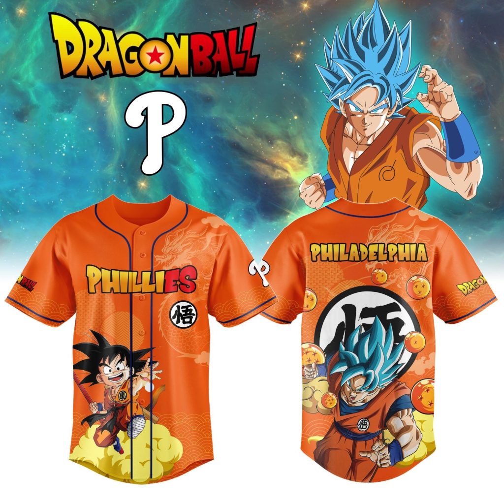 Dragon Ball Super Goku SSGSS Phillies Baseball Jersey - Padres Jersey ...