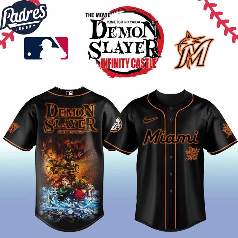 Miami Marlins MLB x Demon Slayer Custom Baseball Jersey 2025 - Padres ...